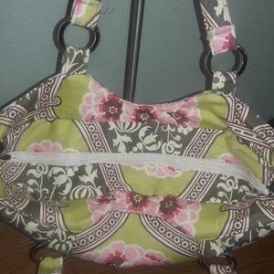Bags | Euc Floral Spring Pink And Green Two Strap Bag | Poshmark